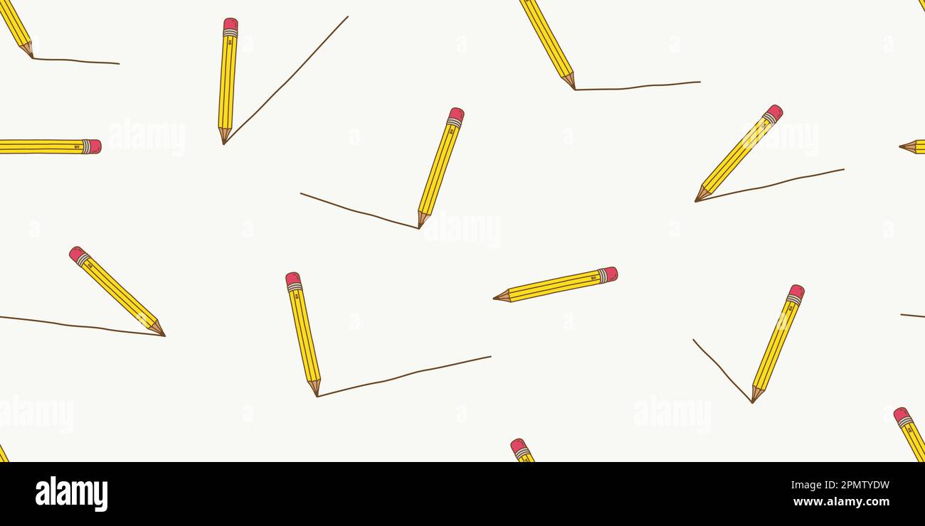 Pencil seamless pattern pen vector isolated wallpaper background ...