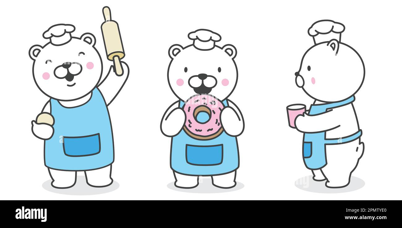 Bear vector Polar Bear icon logo cooking chef bakery illustration ...
