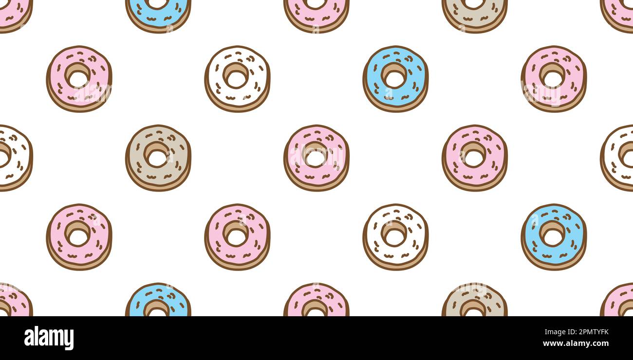Donuts Seamless Pattern vector cake isolated background wallpaper ...
