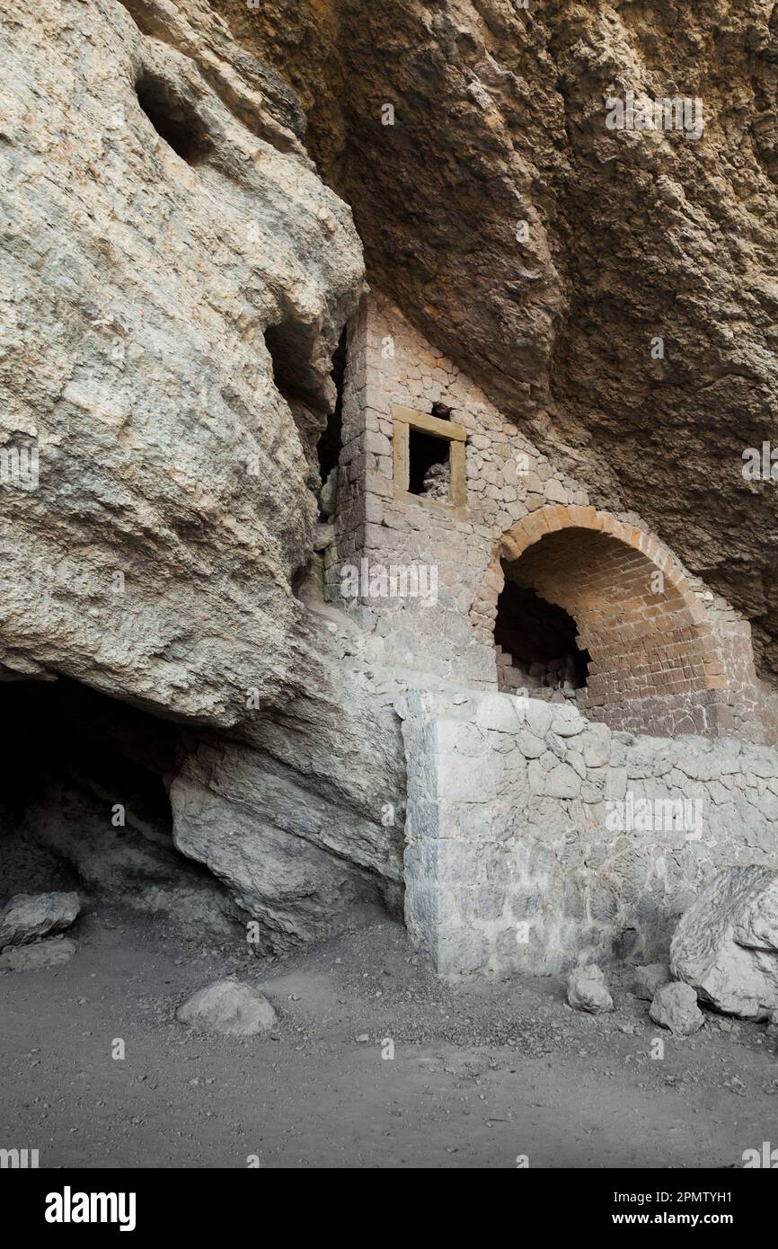 Vertical photo of Golitsyn Grotto also known as Chaliapin Grotto. This ...