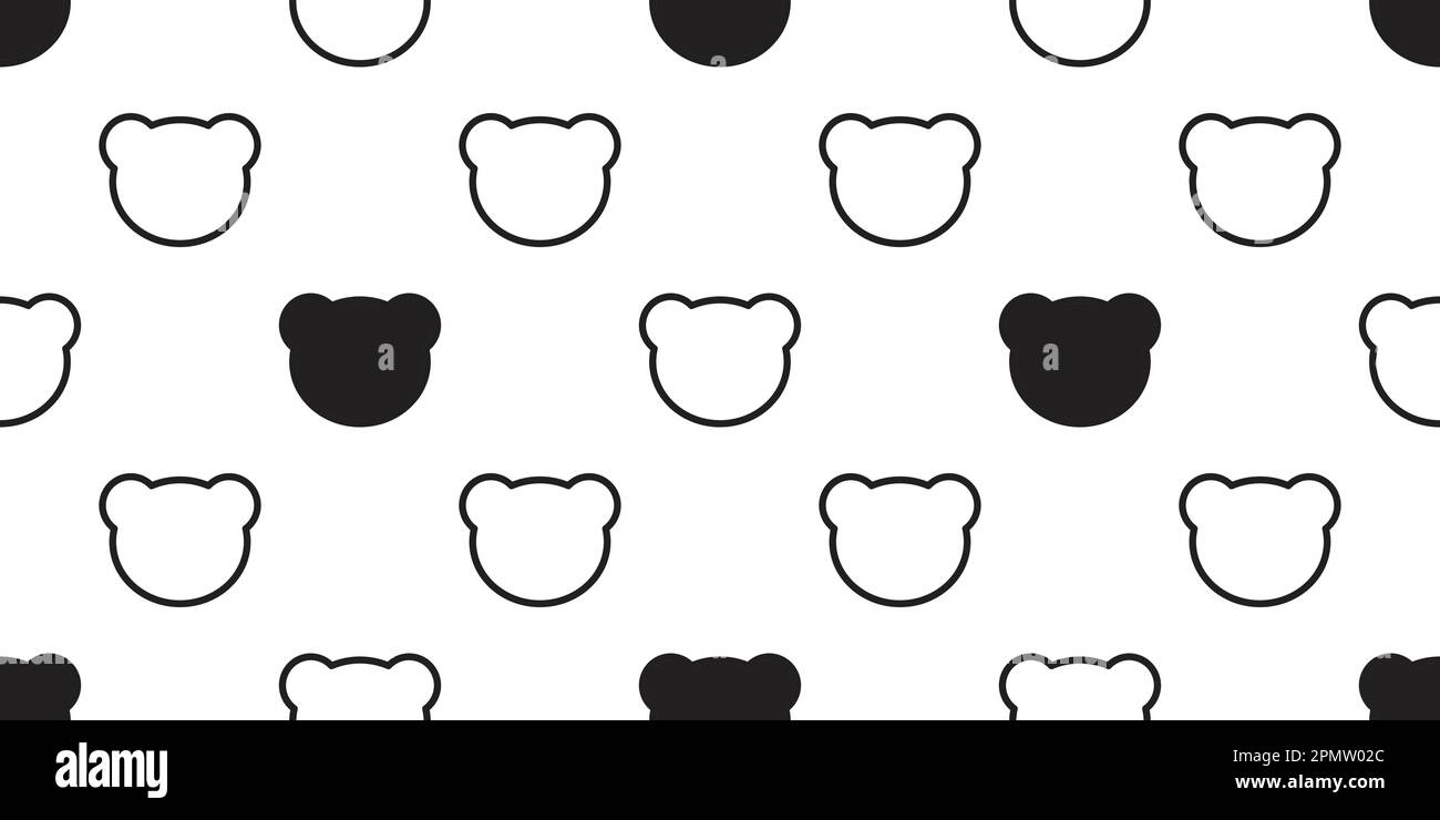 Bear seamless polar bear vector pattern grizzly teddy head isolated ...