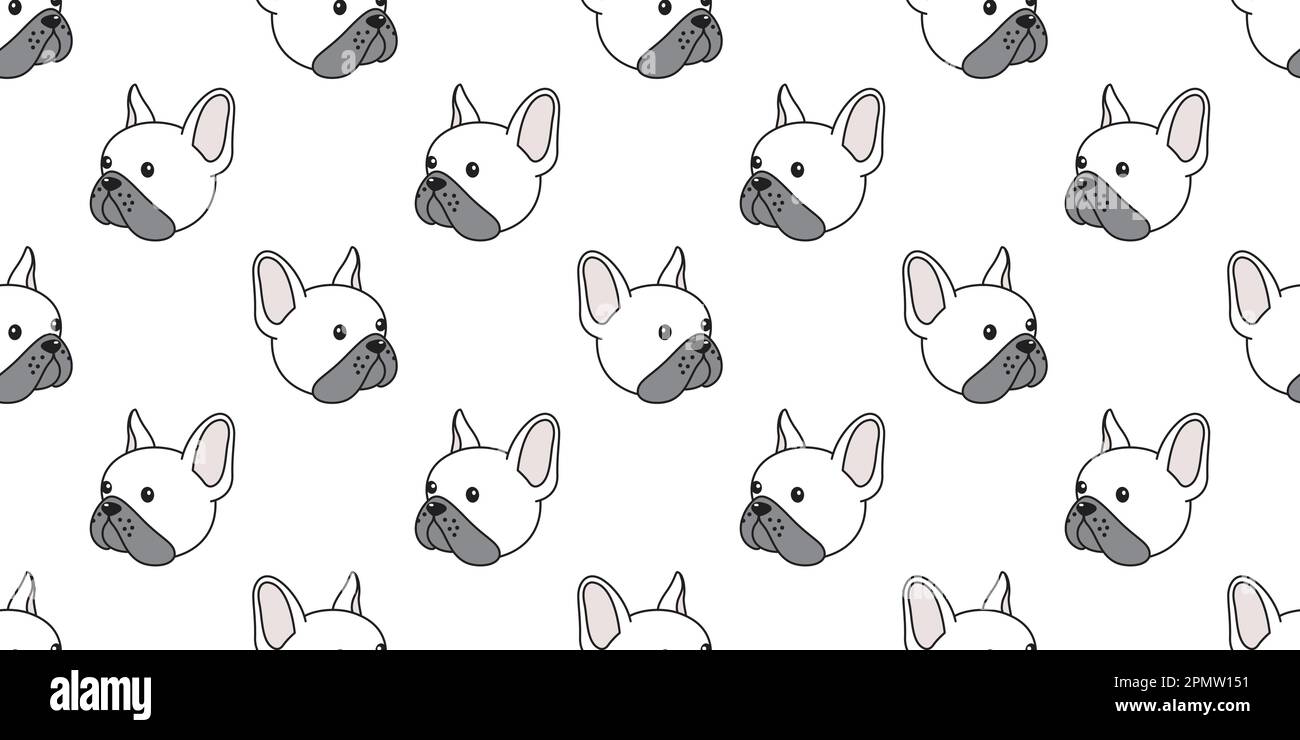 dog seamless french bulldog vector pattern isolated wallpaper ...
