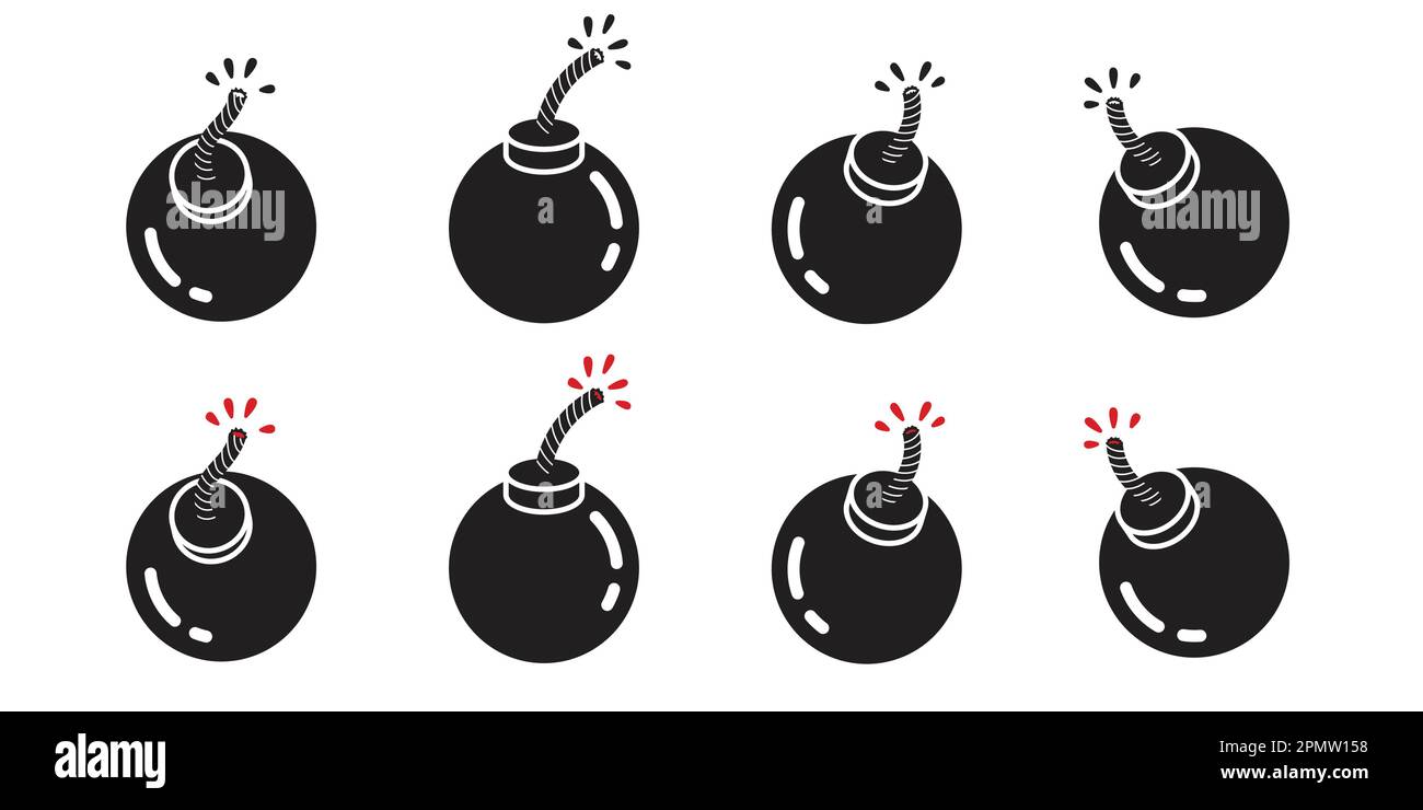 bomb icon cartoon vector grenade illustration character Stock Vector ...
