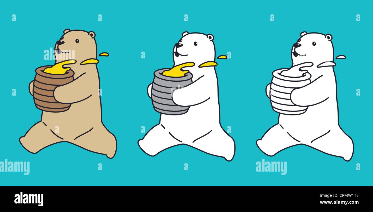 Bear vector polar bear icon logo teddy run honey character cartoon ...