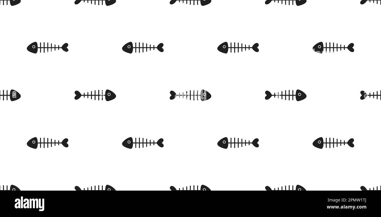 fish bone seamless pattern vector shark fin isolated wallpaper ...