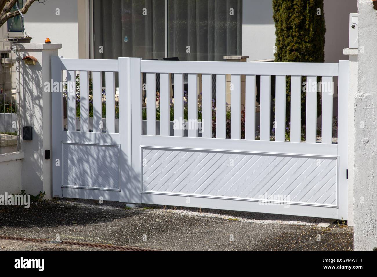 white pvc classic home apartment door plastic gate slats portal access ...