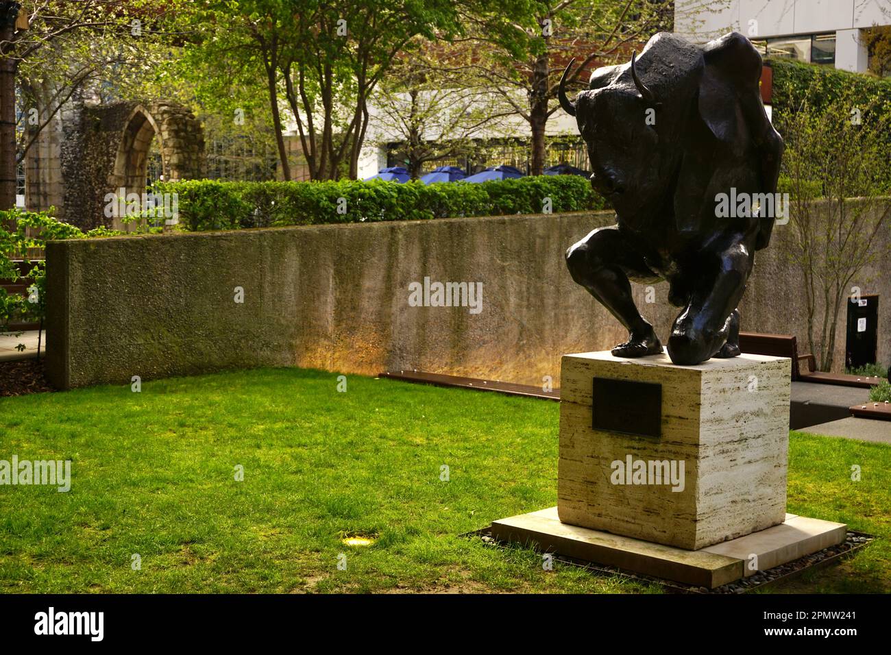 Minotaur statue at the London Wall Place Stock Photo - Alamy
