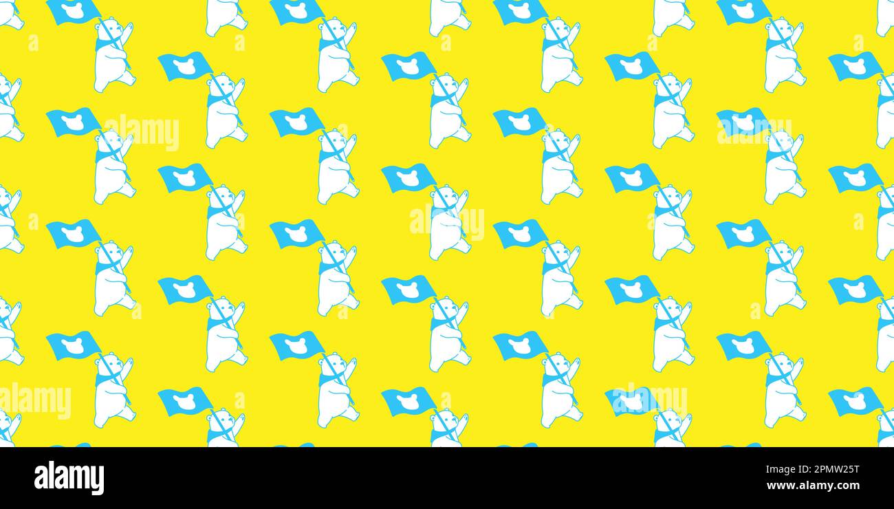 bear Seamless Vector Polar bear Pattern flag isolated doodle wallpaper ...