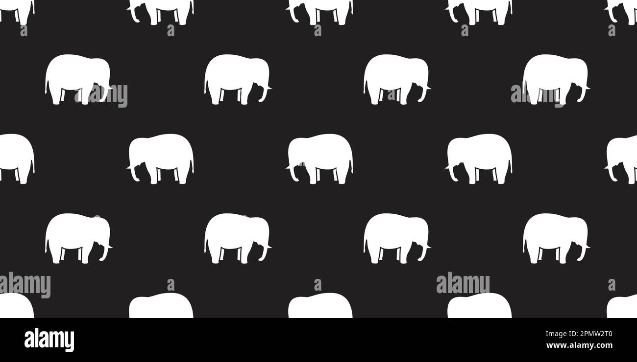 elephant seamless pattern vector isolated background wallpaper black ...