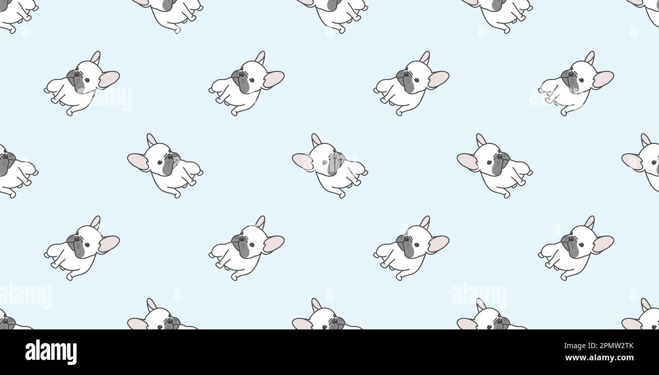 Dog seamless pattern french bulldog pug vector isolated wallpaper ...