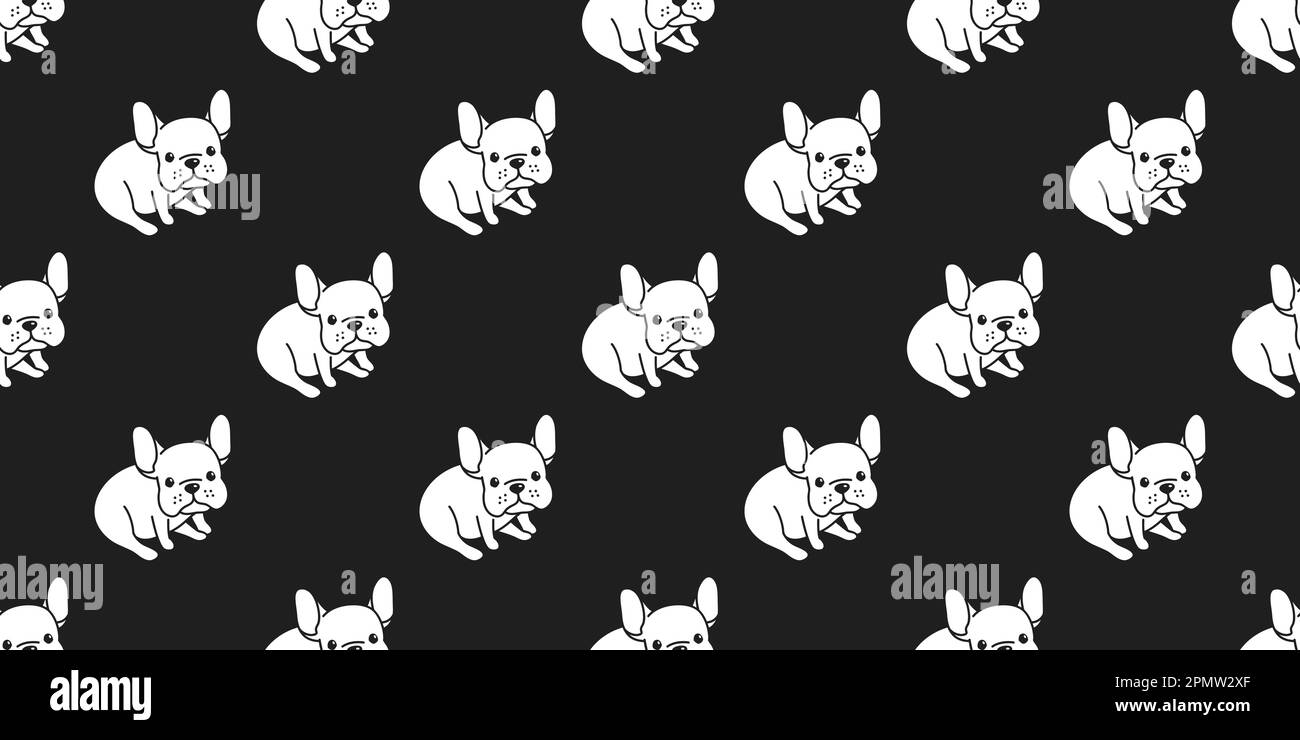 Dog seamless french bulldog pattern vector sitting pug isolated ...