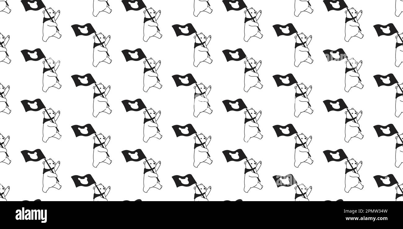 bear Seamless Polar bear Vector Pattern flag isolated doodle wallpaper ...