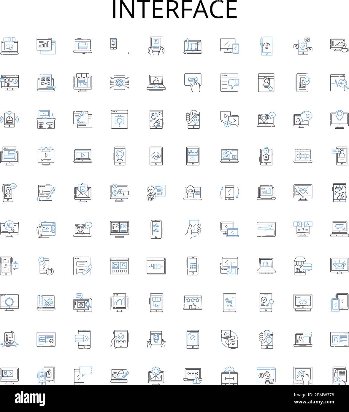 Interface Outline Icons Collection Interface Interfaceable Interfacing Interact Interactive