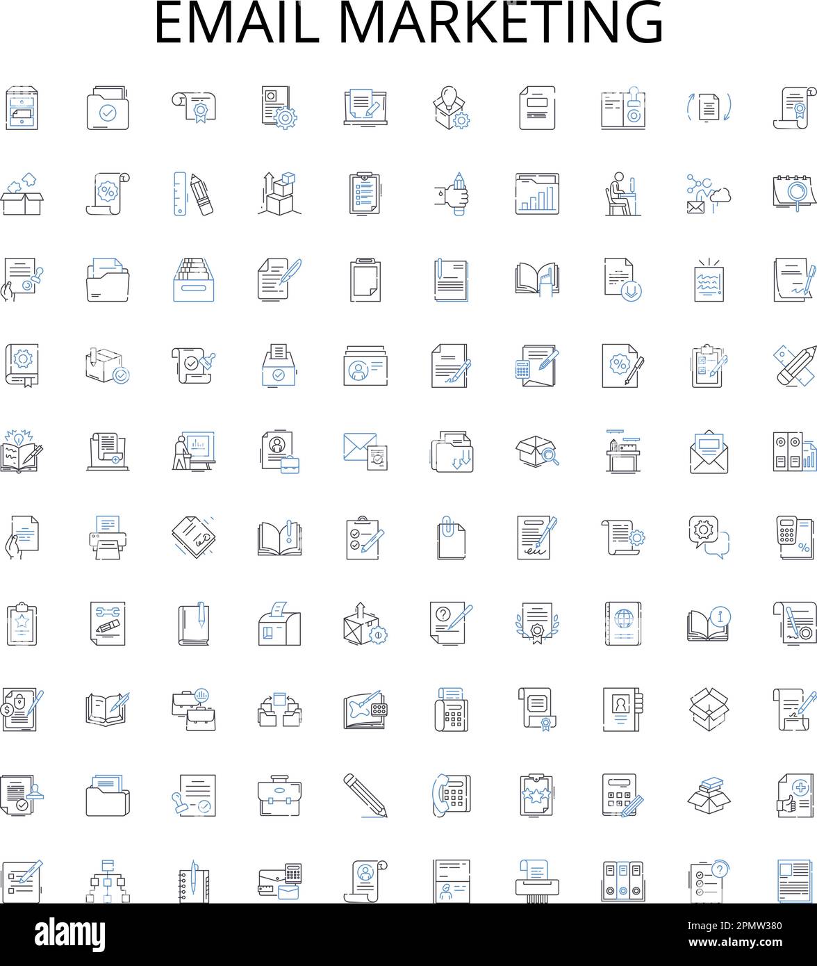 Email marketing outline icons collection. Email, Marketing, Campaigns ...