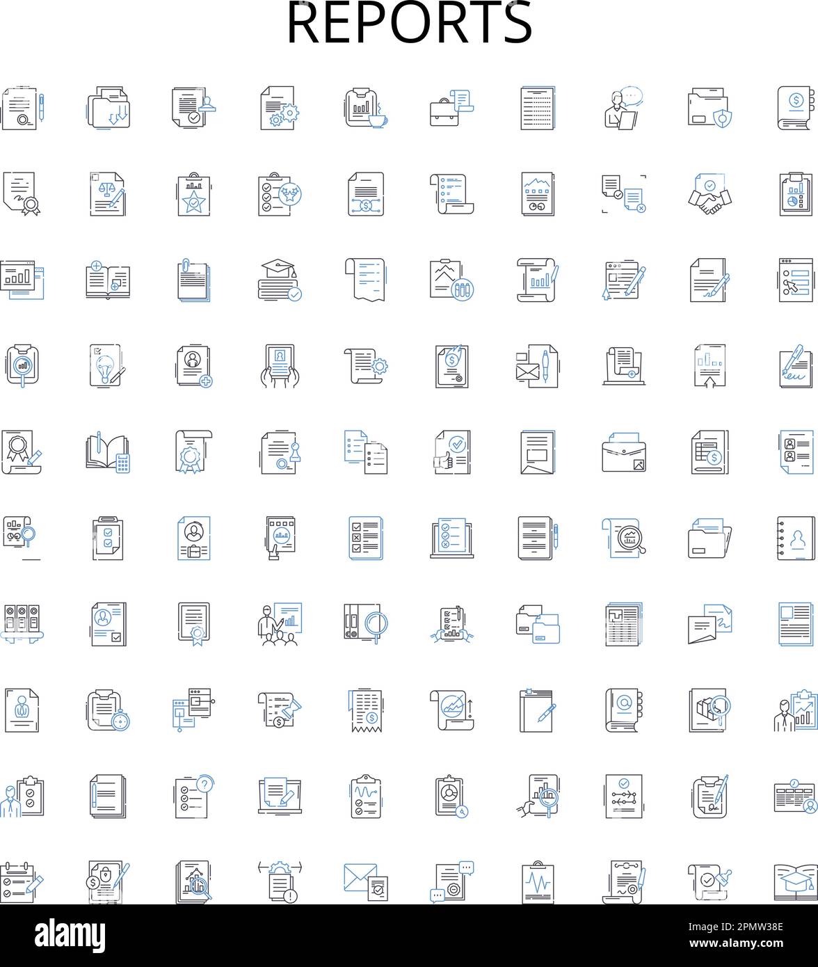 Reports Outline Icons Collection Reports Document Publication Record Analysis Summary