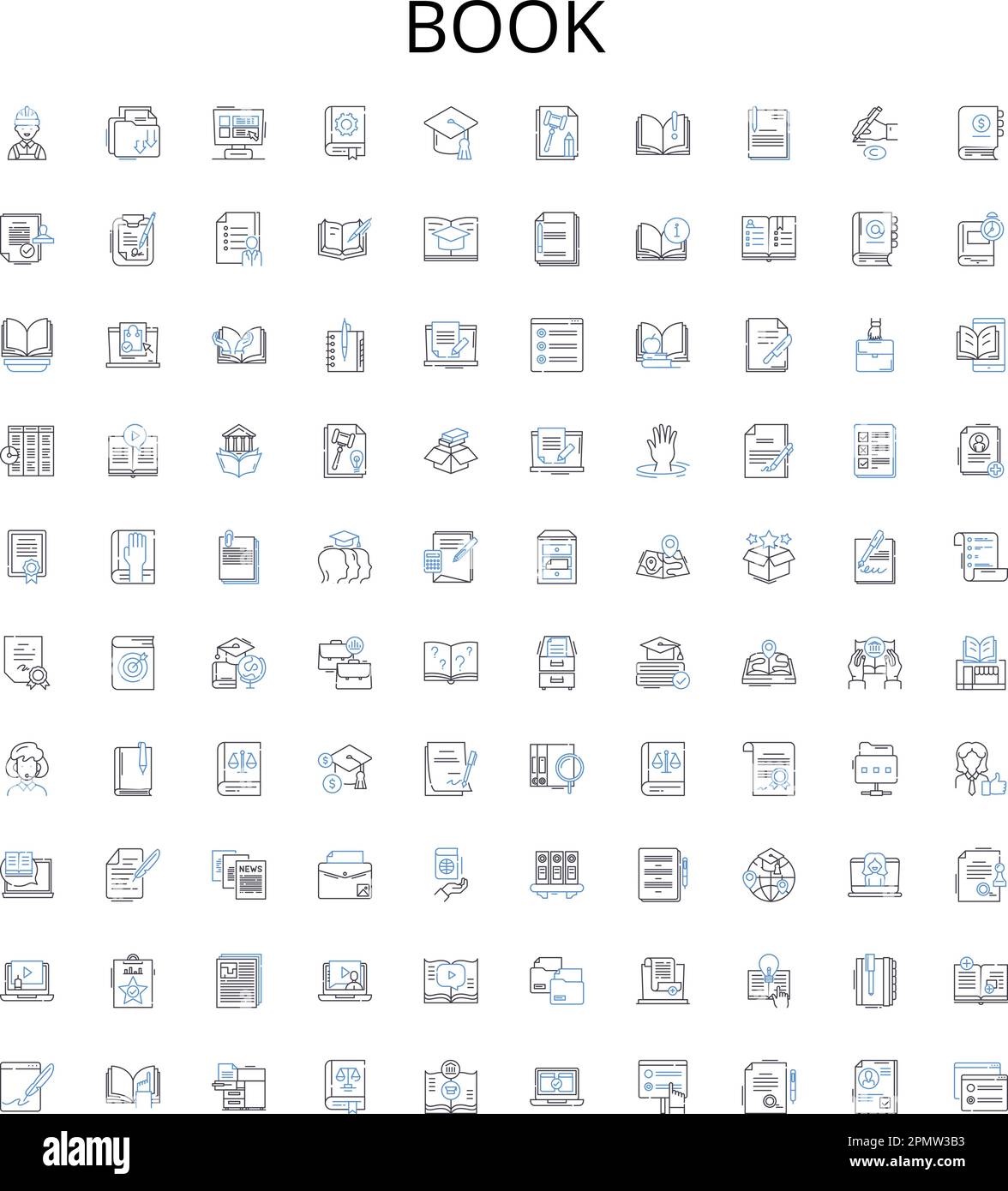 Book outline icons collection. Novel, Reading, Fiction, Textbook, Story ...