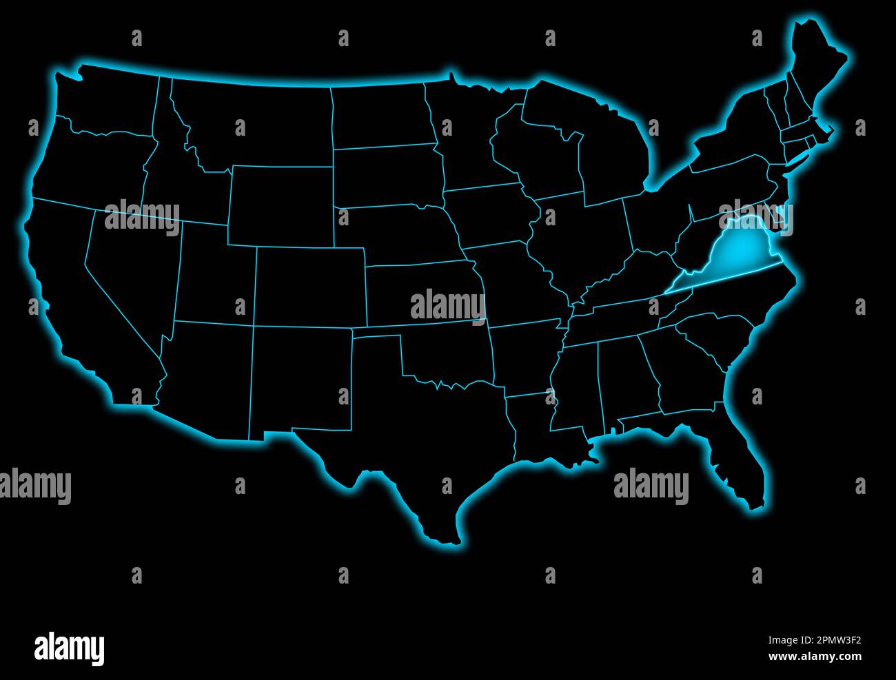 Map of virginia state outline hi-res stock photography and images - Alamy