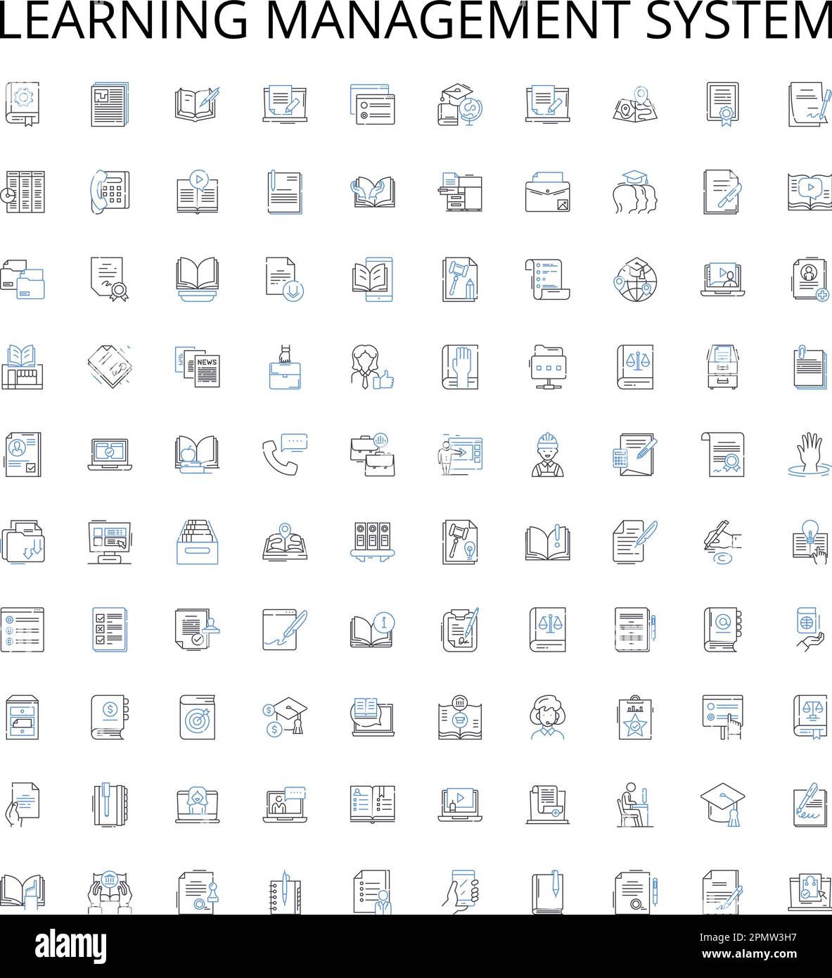 learning management system outline icons collection. LMS, Courseware ...
