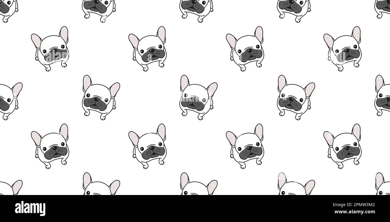 dog seamless french bulldog vector pattern isolated paw icon wallpaper ...