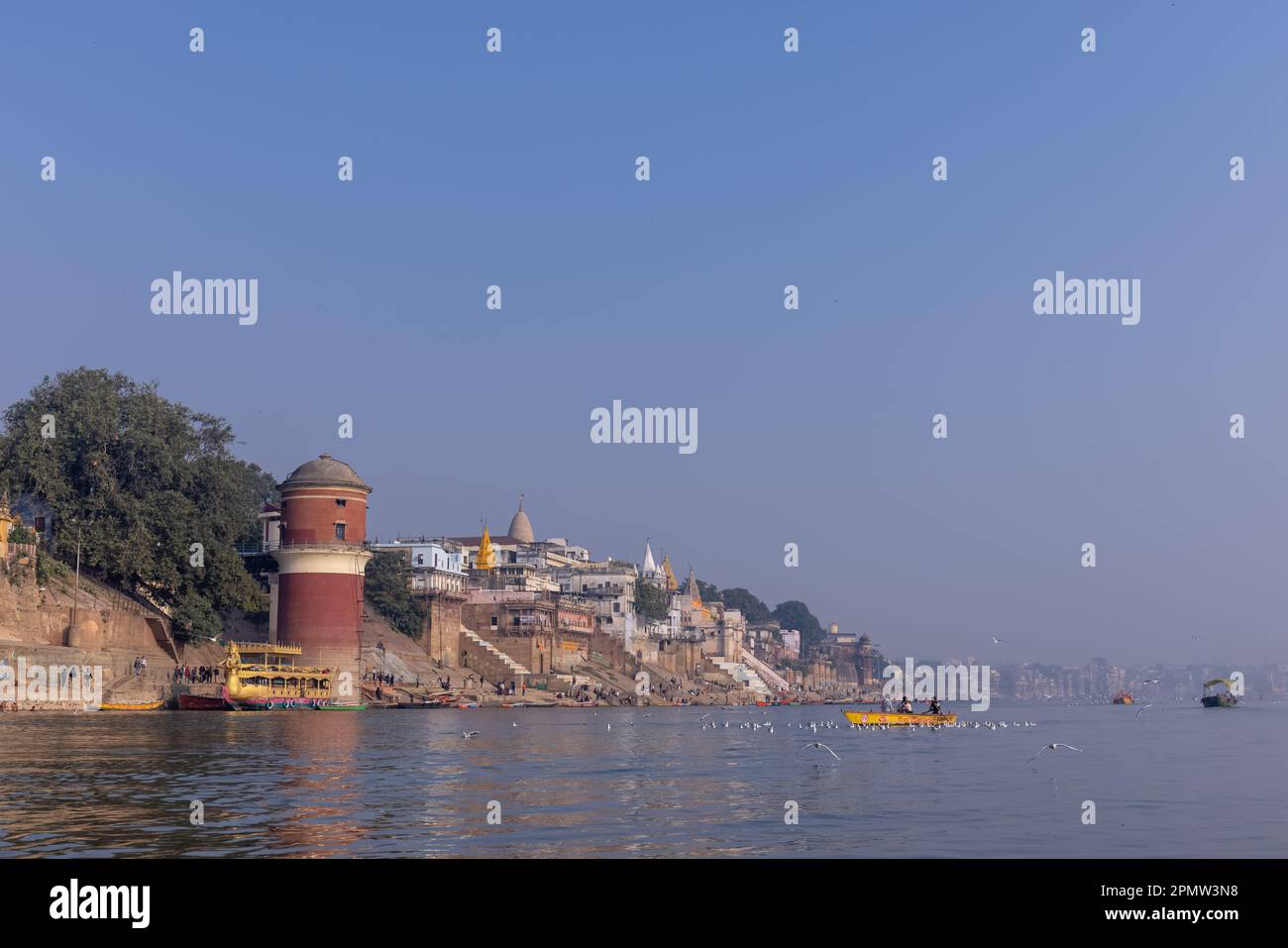 Architecture of ancient building, Historic Varanasi city with ancient ...