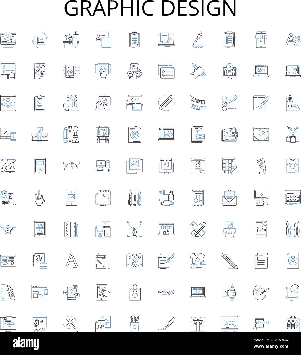 Graphic design outline icons collection. Graphic Design, Illustration, Logo, Vector, Layout ...
