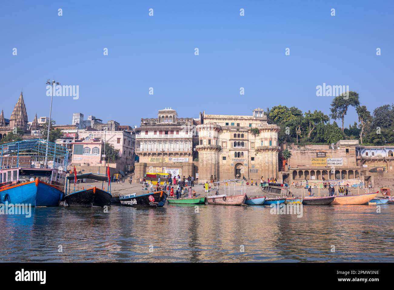 Architecture of ancient building, Historic Varanasi city with ancient ...