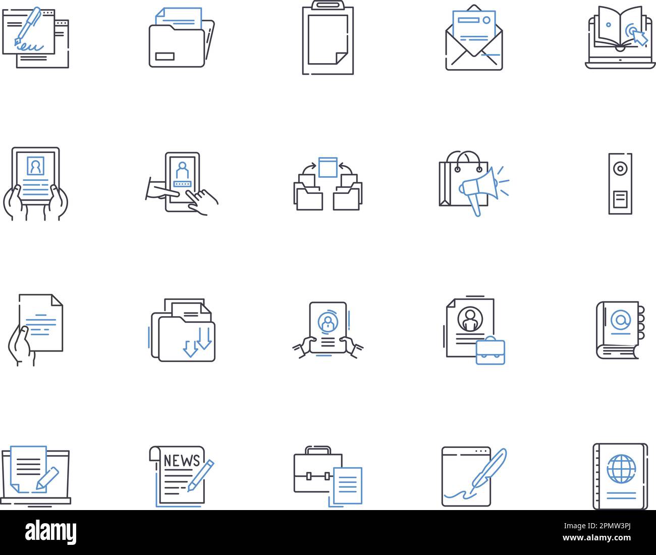 Office design outline icons collection. Office, Design, Interior ...