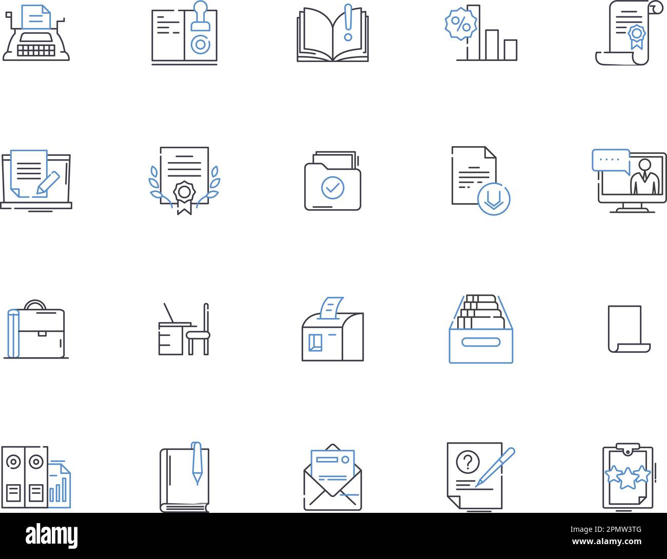 Business office outline icons collection. Office, Business, Building ...