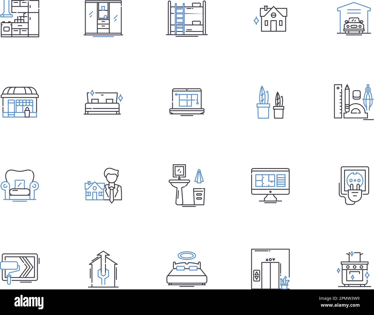 Home renovation outline icons collection. Renovation, Home, Improvement ...