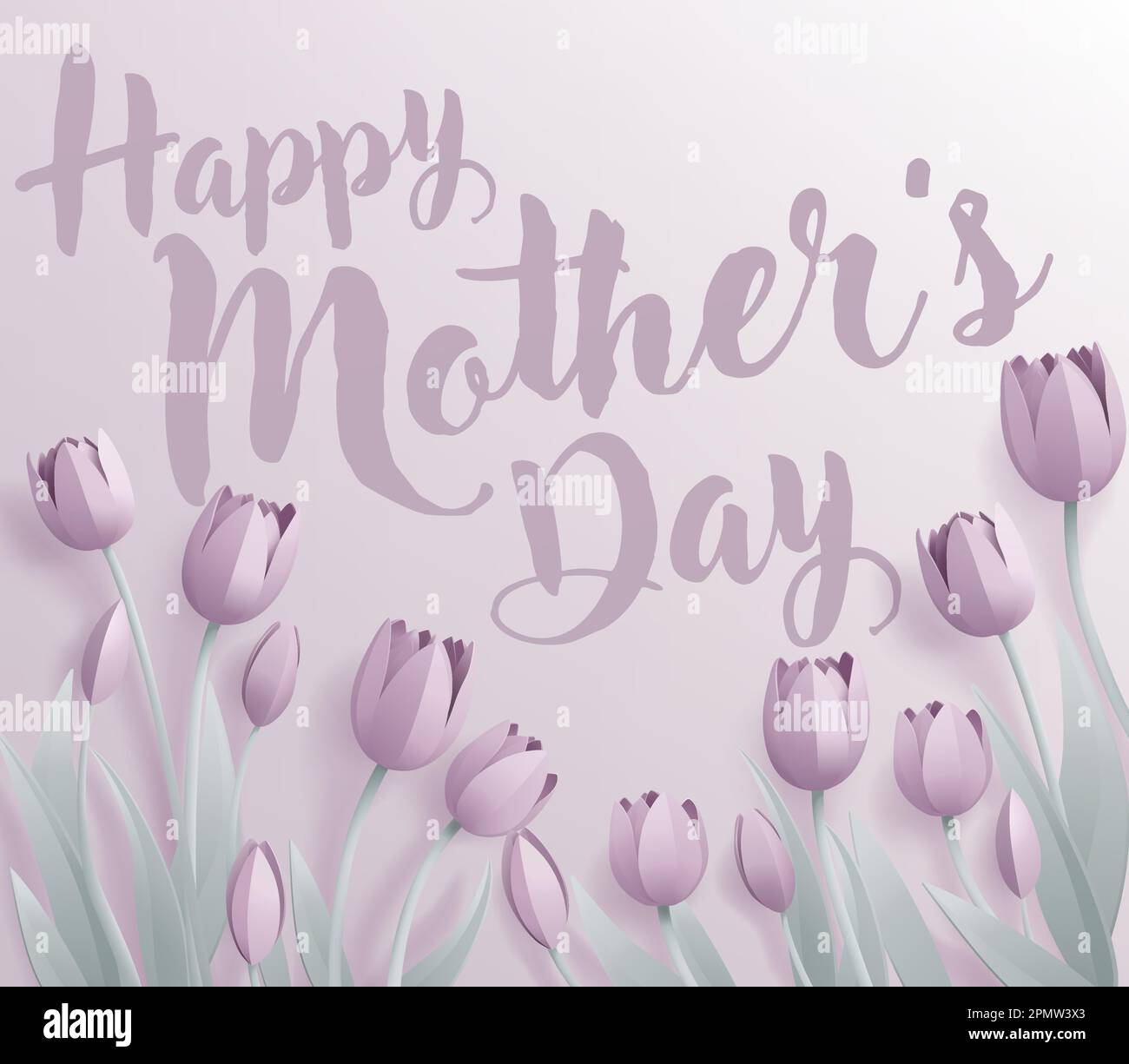 Happy Mothers Day Paper Craft Tulips Design Stock Vector Image & Art ...
