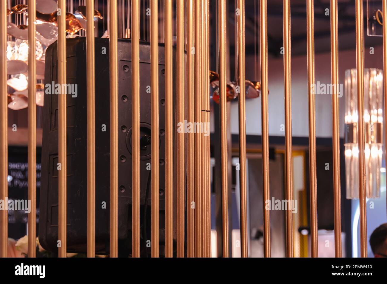 Golden bars of the lattice Stock Photo - Alamy