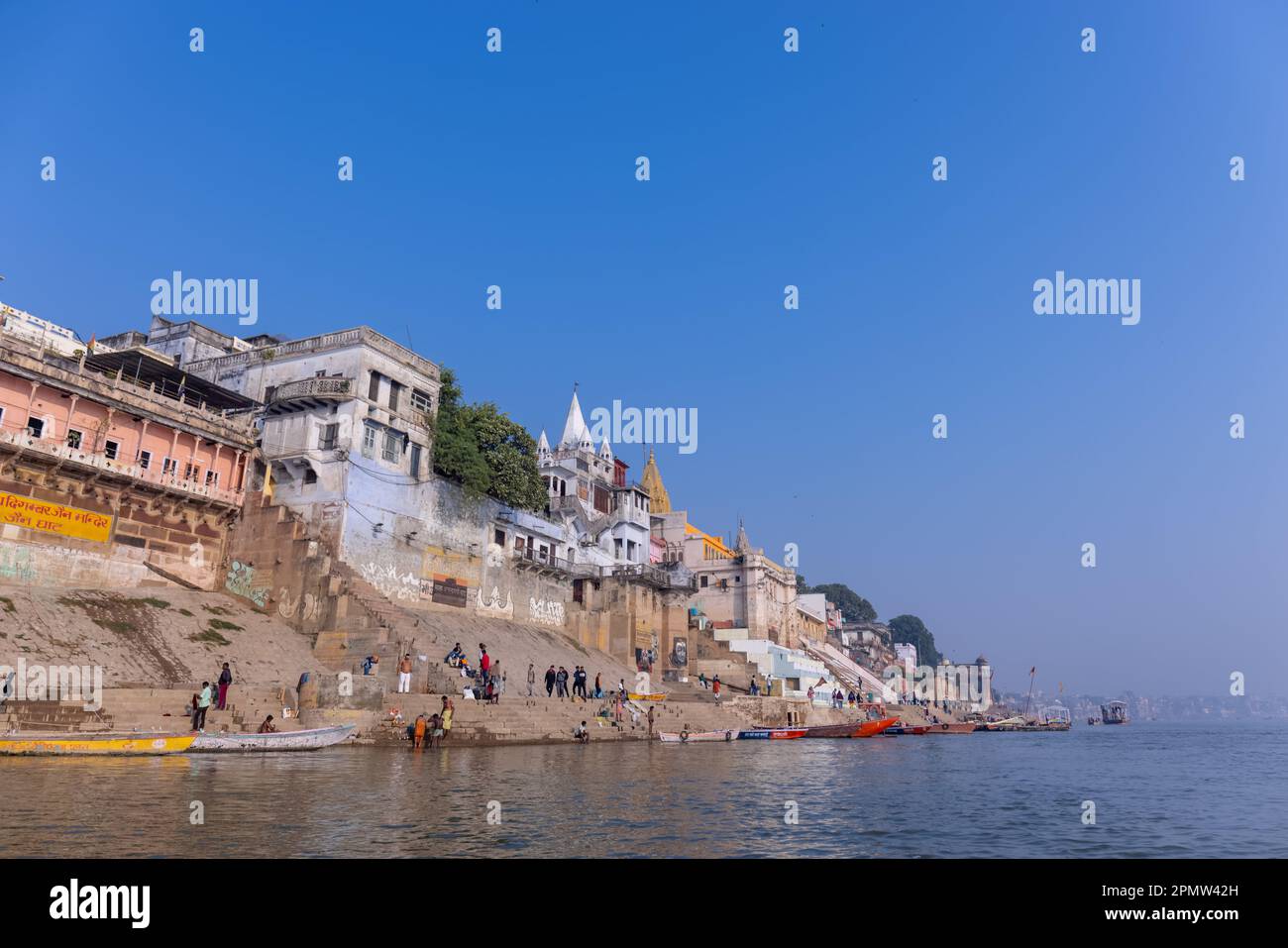 Architecture of ancient building, Historic Varanasi city with ancient ...