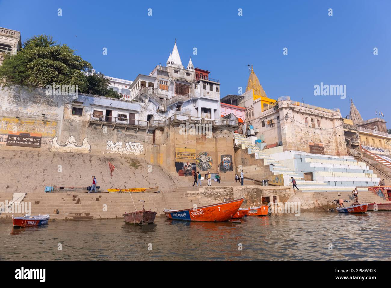 Architecture of ancient building, Historic Varanasi city with ancient ...