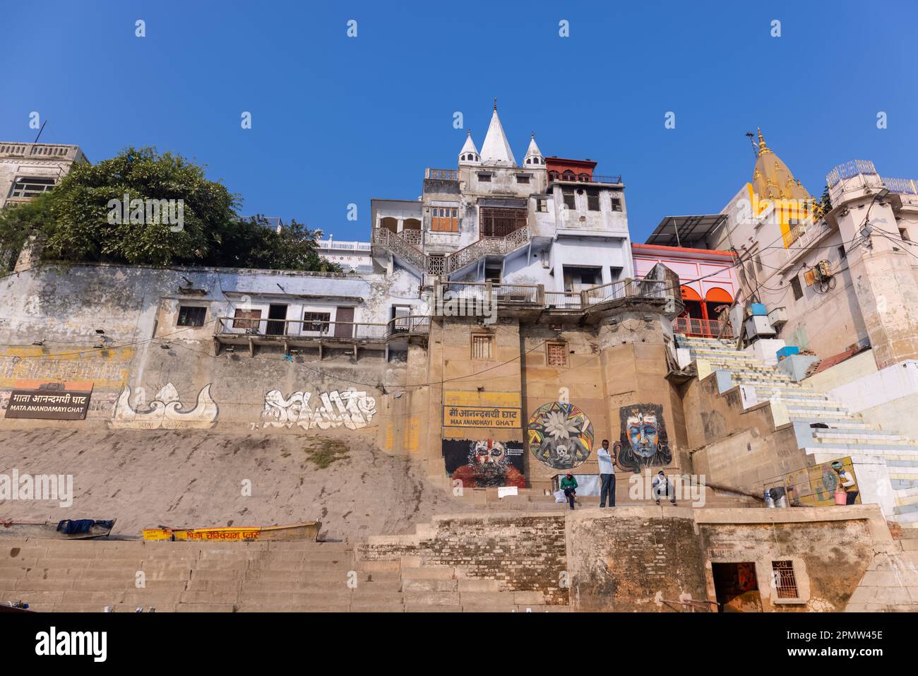 Architecture of ancient building, Historic Varanasi city with ancient ...