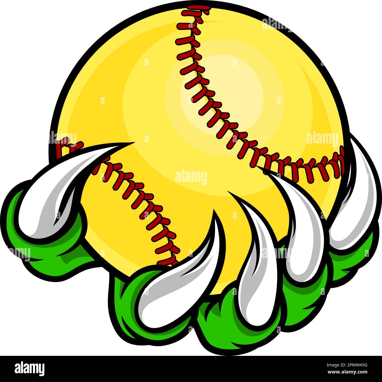 Claw Monster Talons Hand Holding Softball Ball Stock Vector Image & Art ...