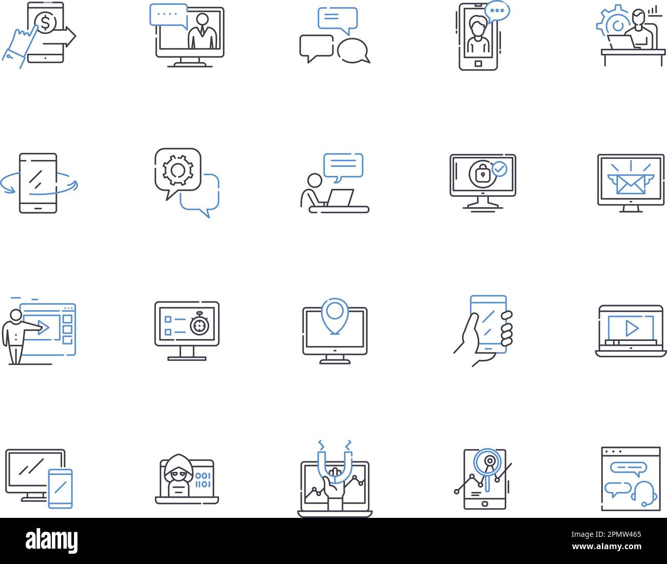 User outline icons collection. User, Profiles, Audience, Customers, Consumers, Visitors, Clients ...
