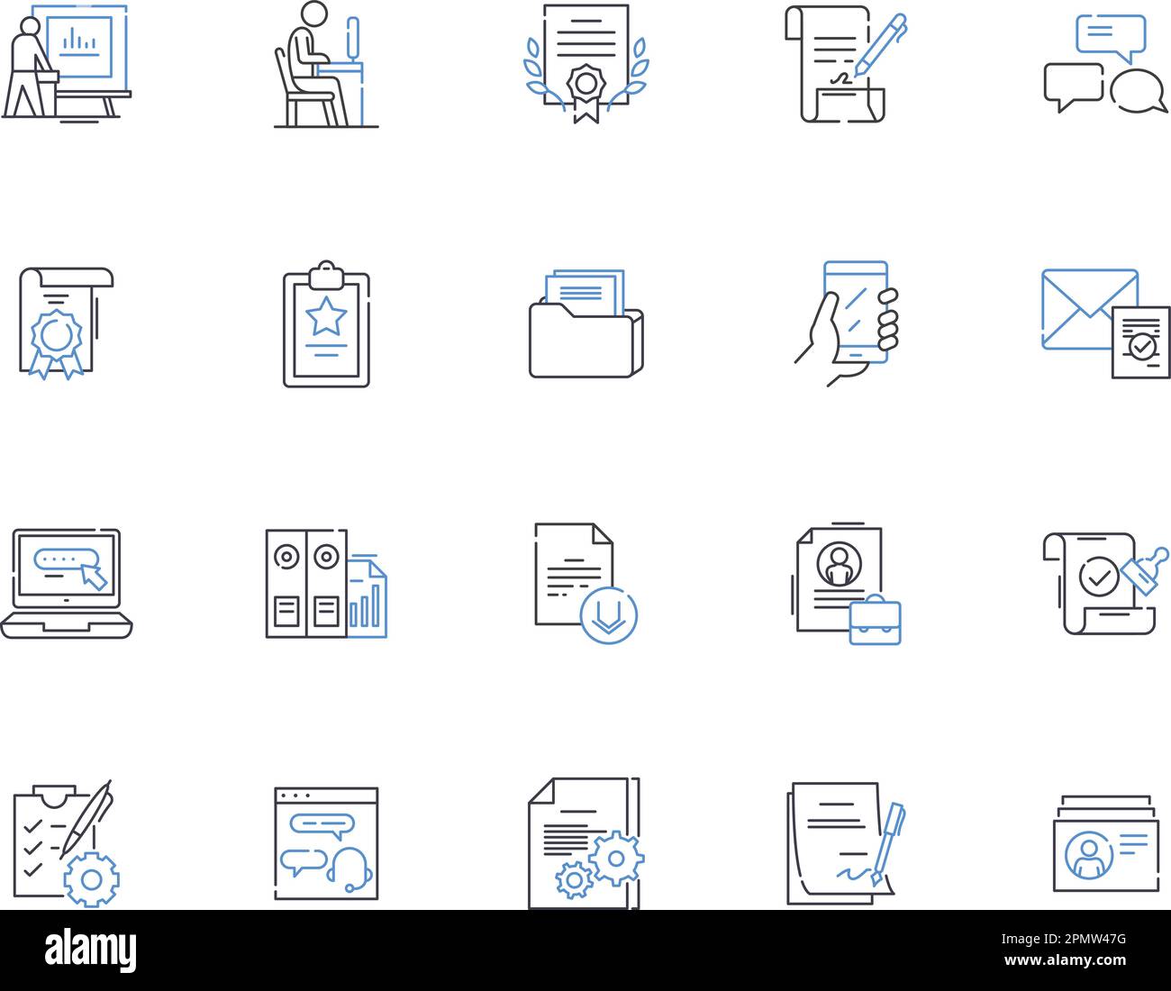 Text and copywriting outline icons collection. Texting, Copywriting ...
