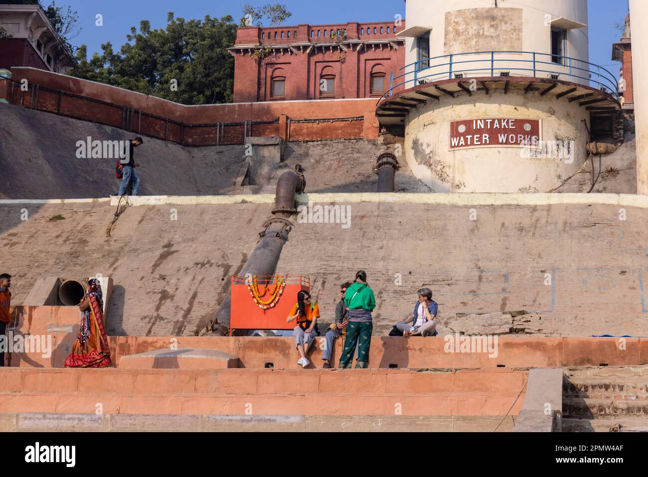 Architecture of ancient building, Historic Varanasi city with ancient ...