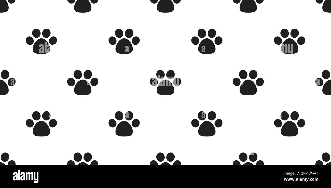 Dog Paw Seamless Pattern vector footprint Cat paw isolated wallpaper ...