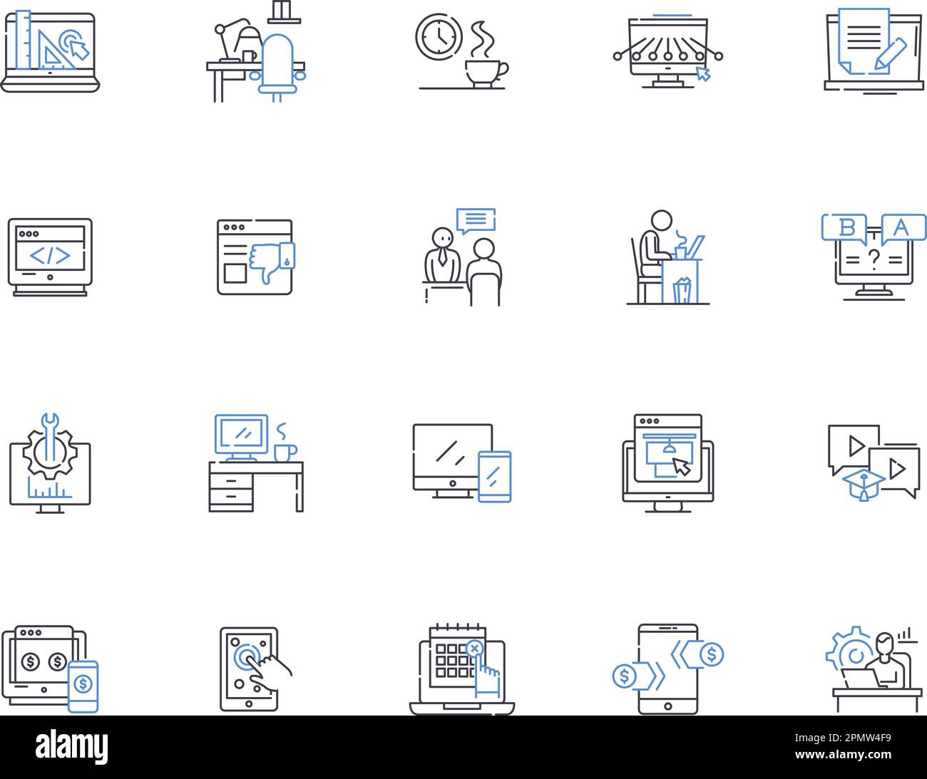 Telemarketing outline icons collection. Telemarketing, Sales, Calling ...