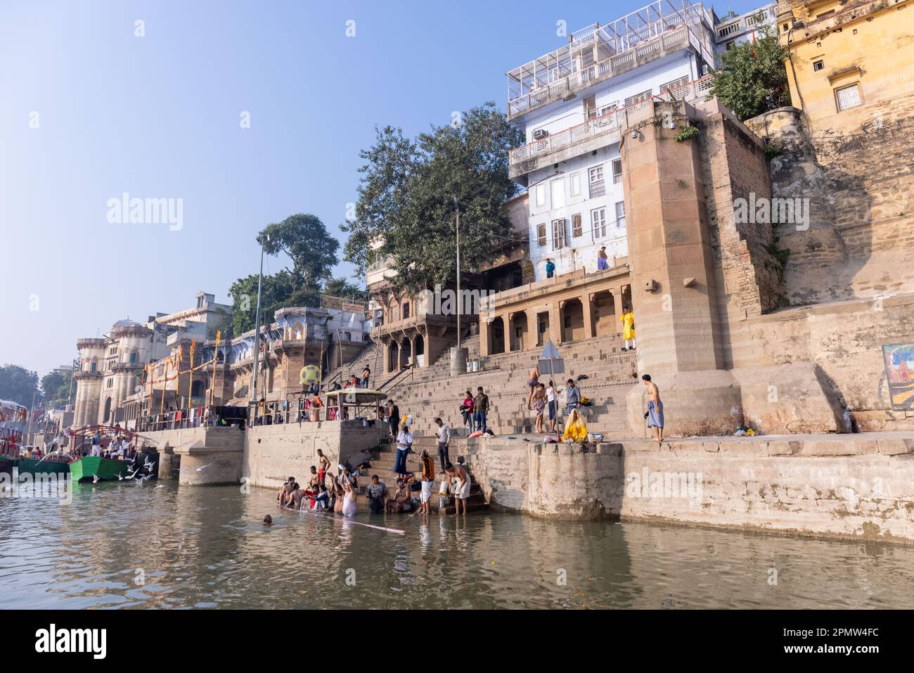 Architecture of ancient building, Historic Varanasi city with ancient ...