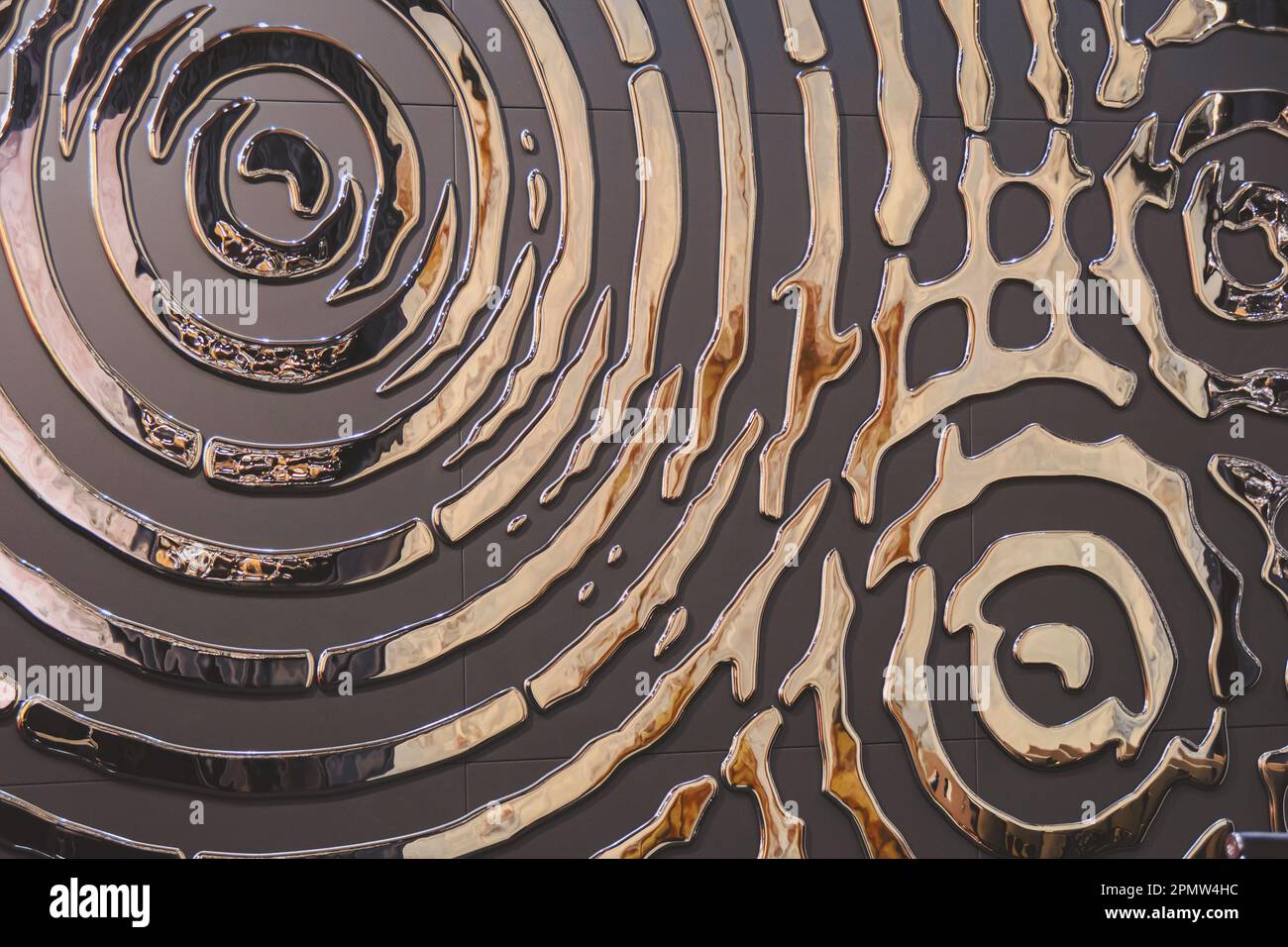 Golden concentric rings. Decorative finishing material Stock Photo - Alamy