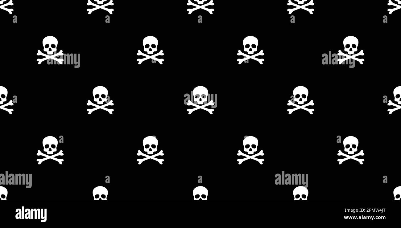 Skull pirate seamless pattern vector bone isolated wallpaper background ...
