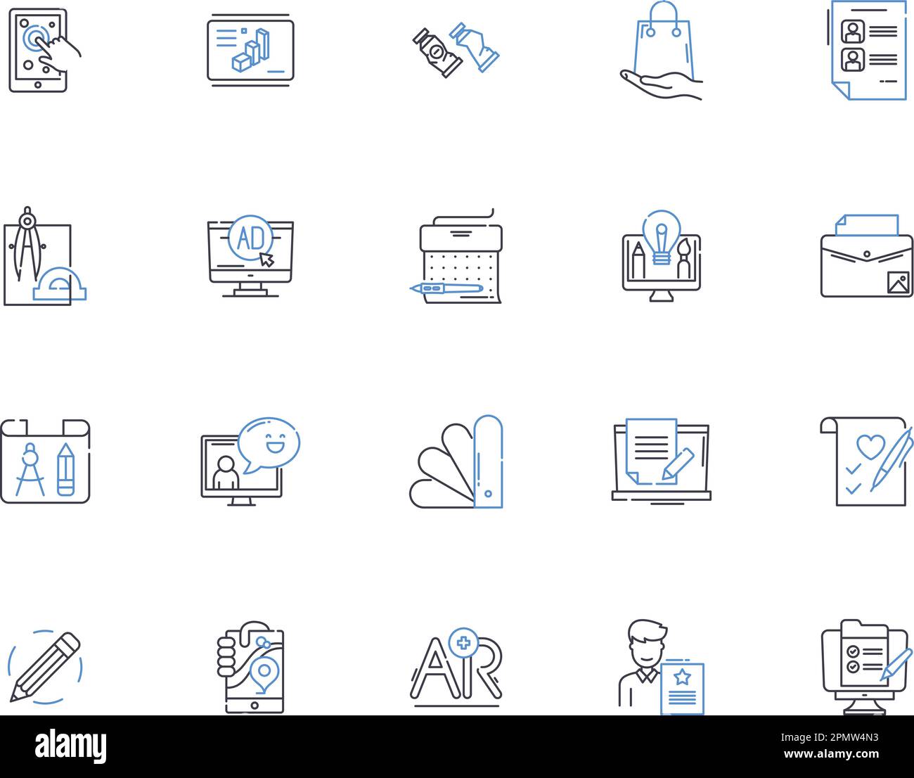 Designer outline icons collection. Designer, stylist, tailor, creator ...