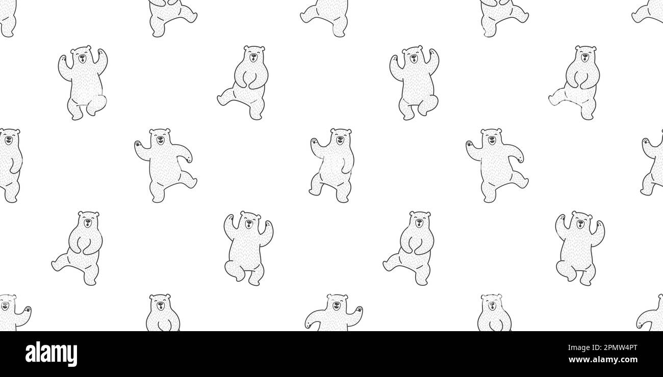 Bear seamless pattern polar bear vector isolated teddy dance wallpaper ...