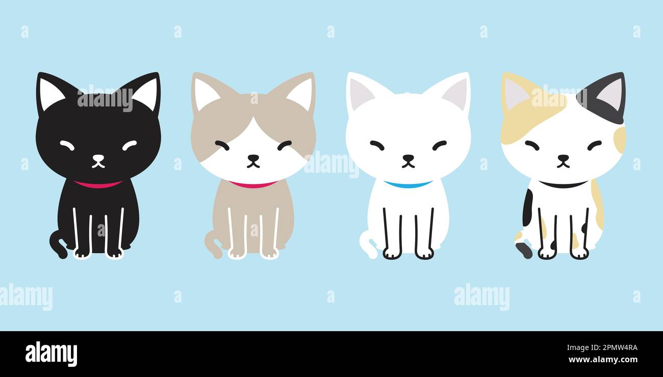 cat vector icon cartoon character calico kitten logo illustration ...
