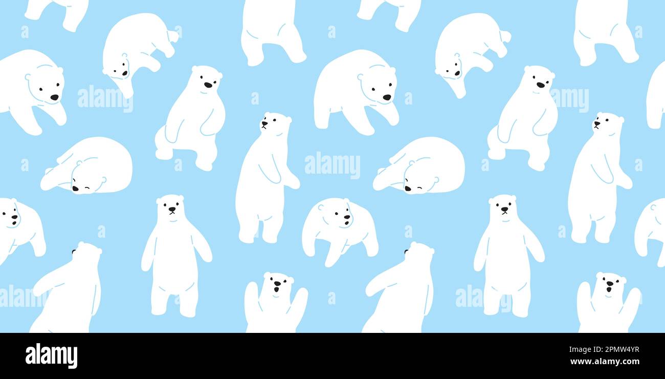 Bear seamless pattern vector polar bear teddy isolated wallpaper background Stock Vector Image ...