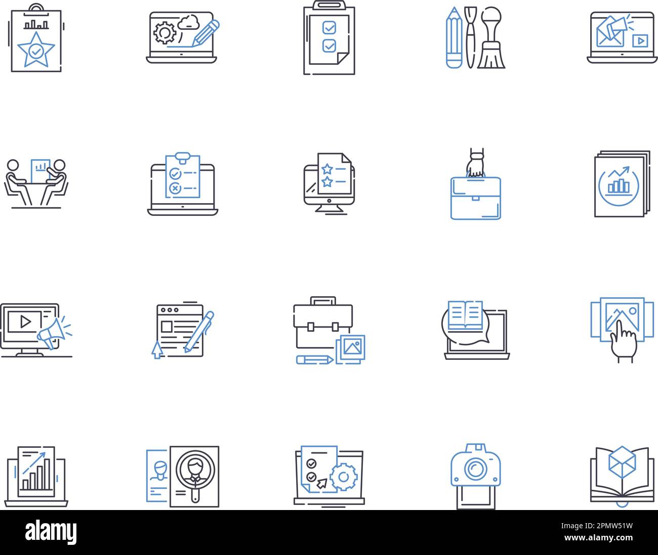Presentation outline icons collection. Presentation, Speech, Slideshow, Demonstration ...