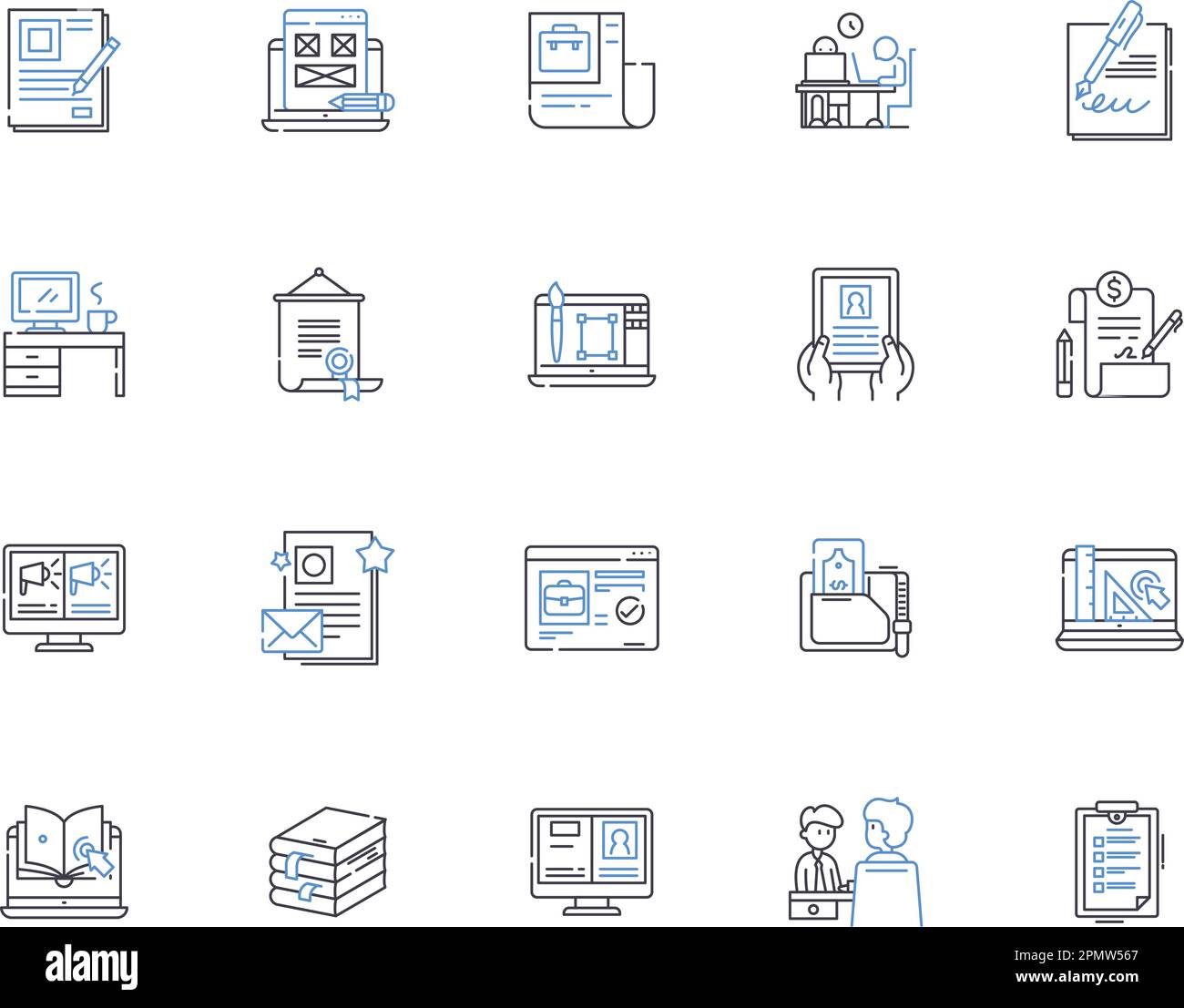 Copywriting outline icons collection. Copywriting, Content, Writing ...