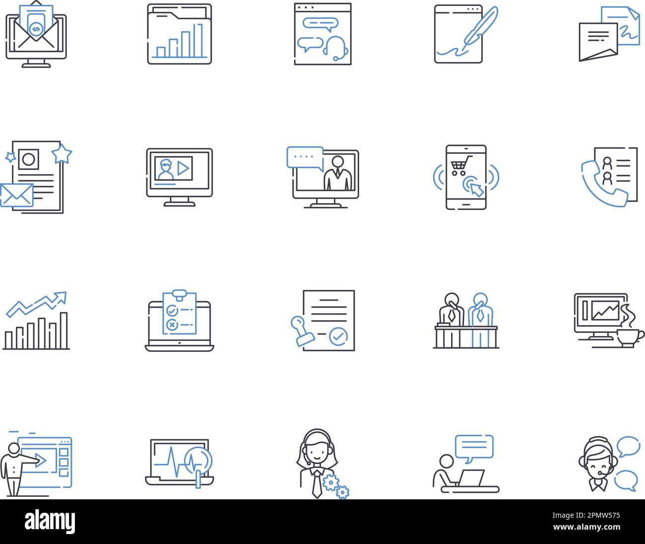 Content marketing outline icons collection. Content, Marketing ...